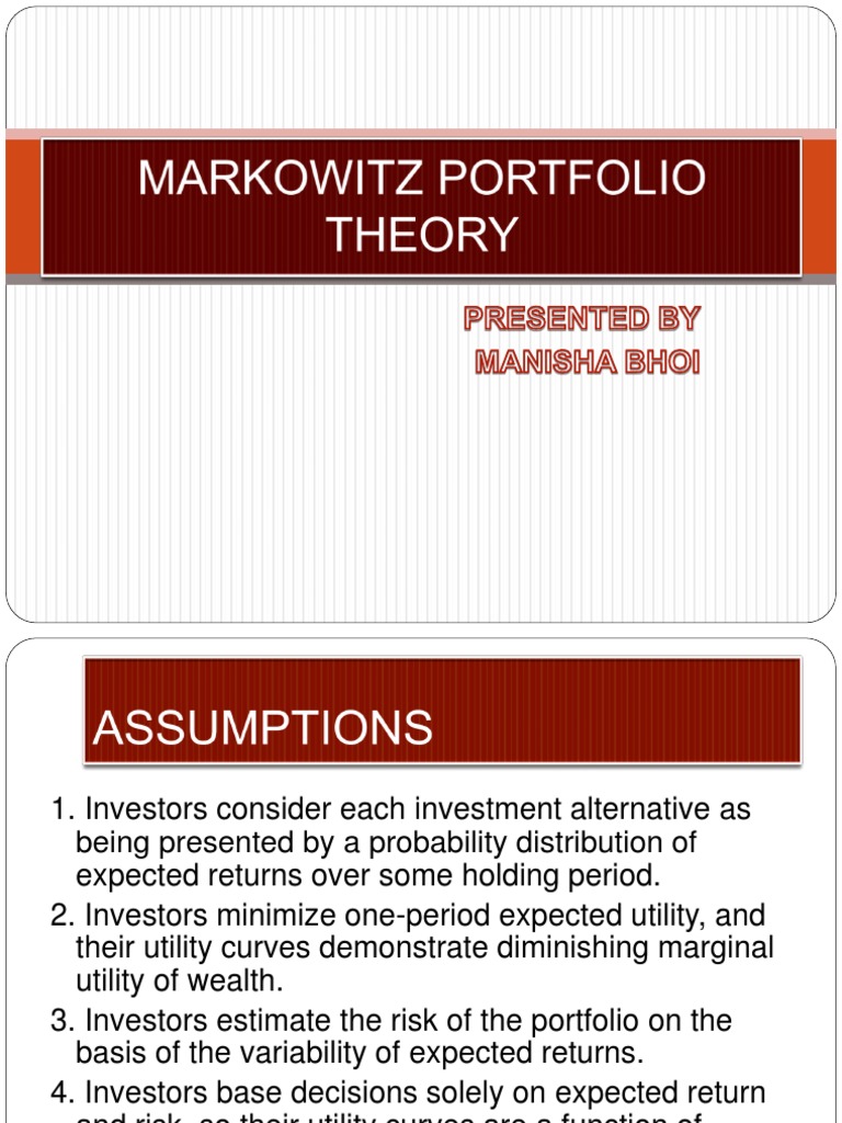 Markowitz Portfolio Theory | PDF | Portfolio (Finance) | Business Economics