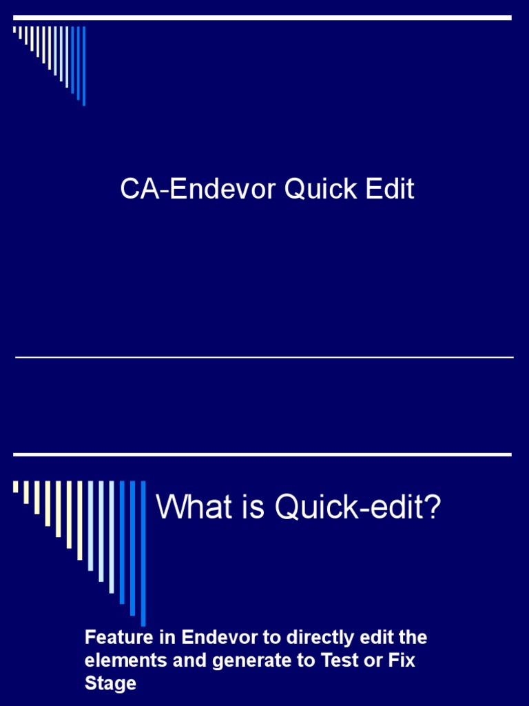 CA-Endevor Quick Edit | PDF | Command Line Interface | Information Technology Management