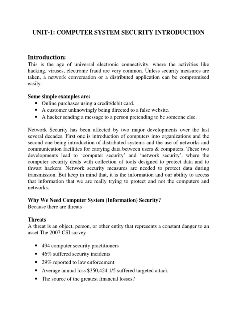 Css Unit 1 Pdf Encryption Information Security