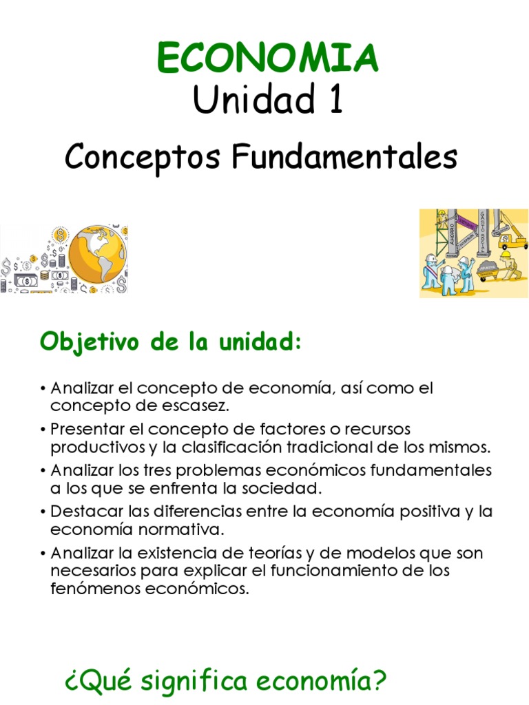 Unidad 1 Conceptos Fundamentales Economía | PDF | Ciencias económicas ...