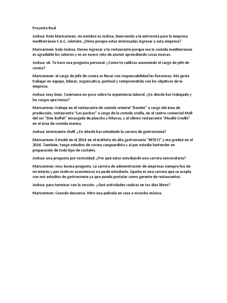 Proyecto Final Ingles | PDF
