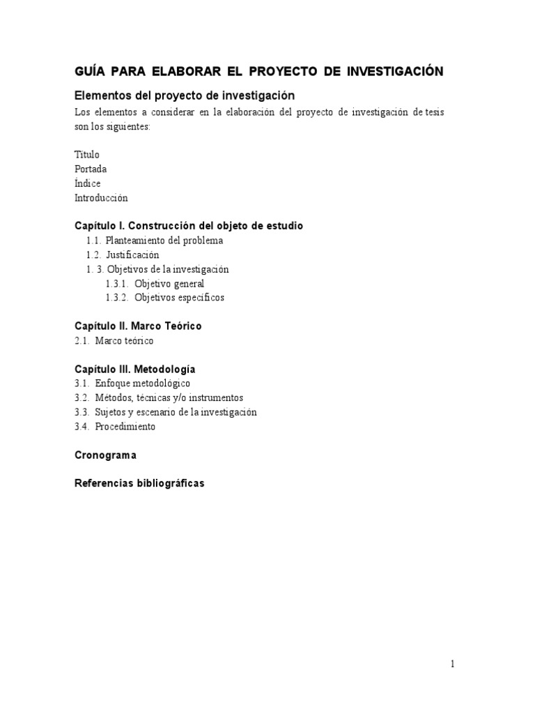 Guia para Proyecto Investigacion Ppe | PDF | Teoría | Análisis