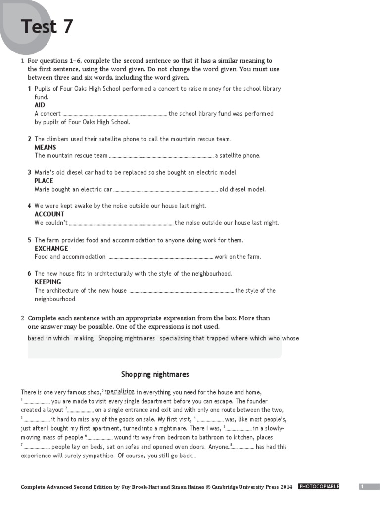 Complete Advanced Progress Tests Organized Pdf Smartphone