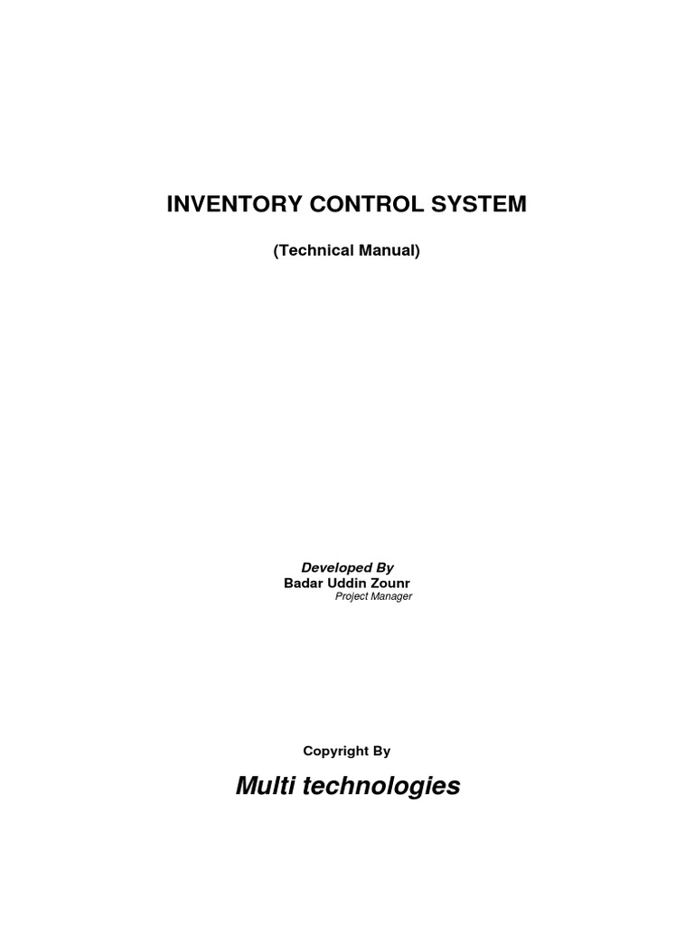 Inventory Control System: Multi Technologies | PDF | Databases | Inventory