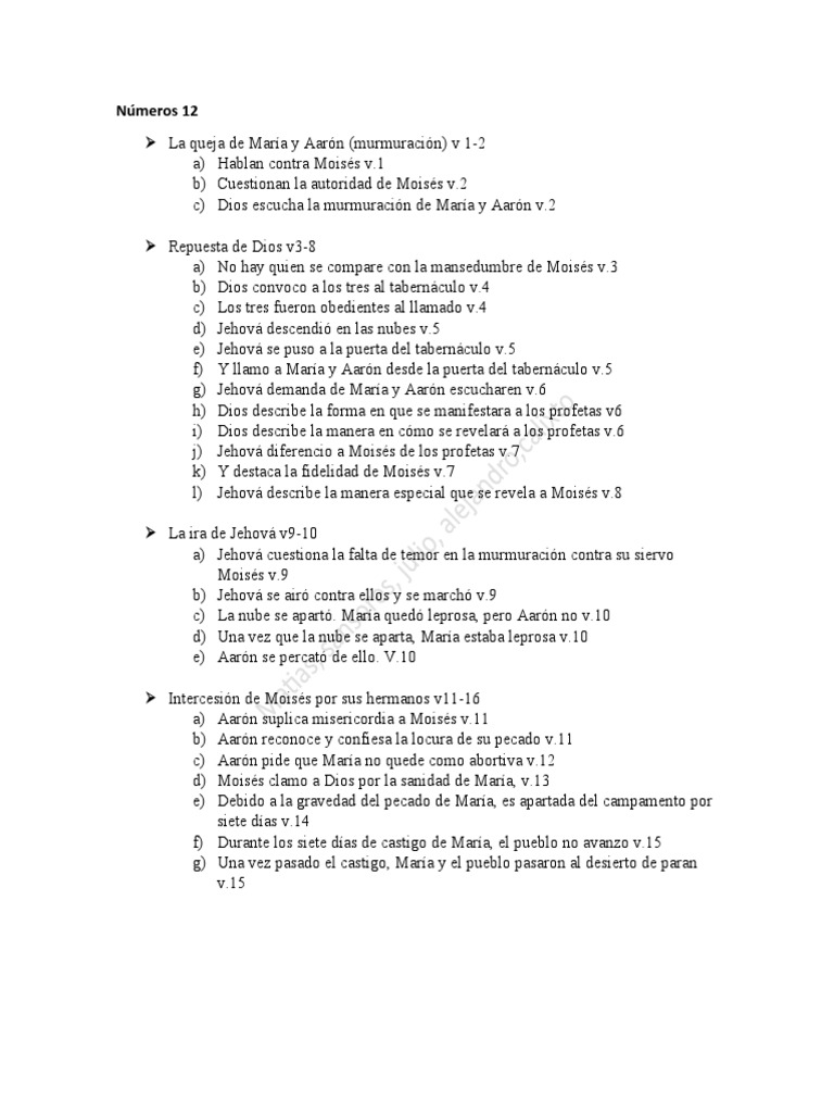Murmuración de María y Aarón contra Moisés | PDF | Religión y ...
