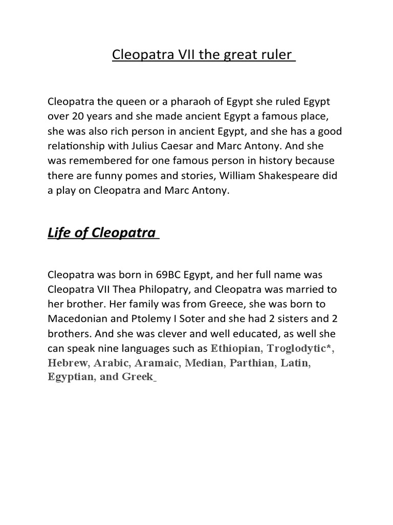 Cleopatra VII | PDF