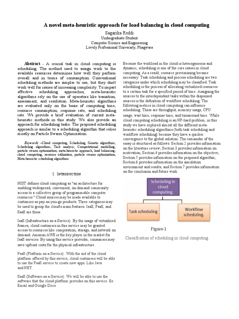 A Novel Meta-Heuristic Approach For Load Balancing in Cloud Computing | Download Free PDF ...