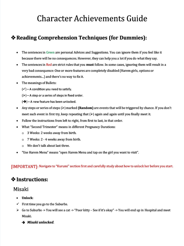 PDF Character Achievements Guide - Compress | PDF | Pregnancy | Human Sexuality