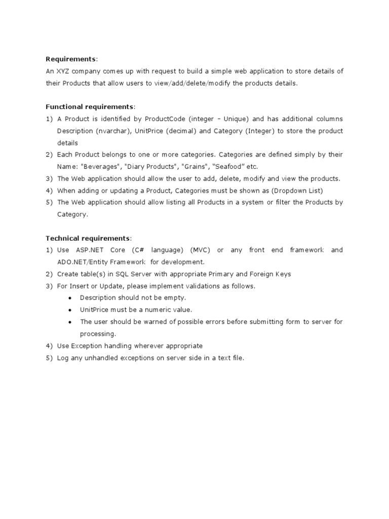 Developer Task | PDF