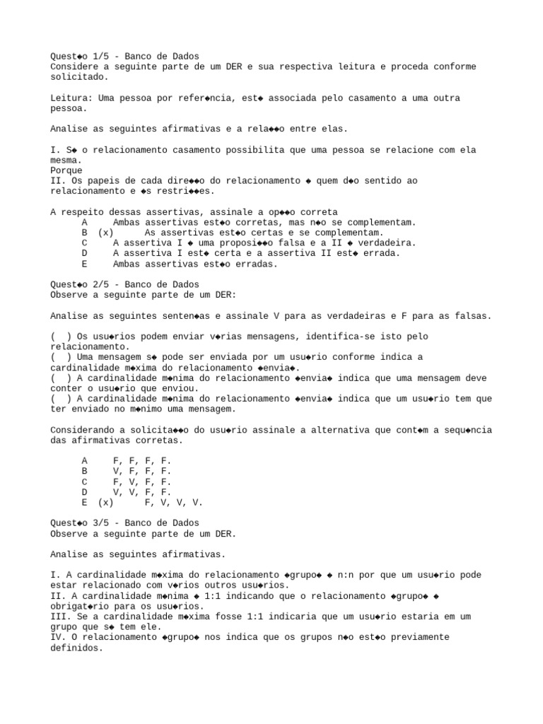 Apol 3 Banco de Dados - 2018 - UNINTER | PDF