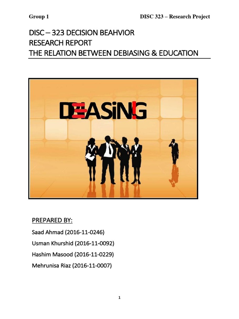 DISC - 323, Group.1, Research Project Report | PDF | Decision Making ...