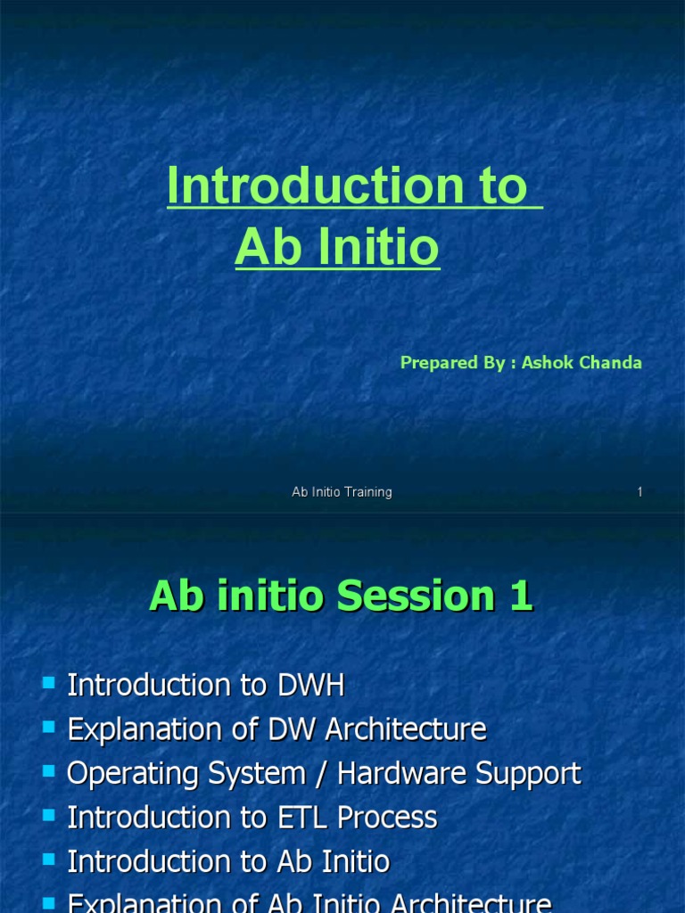 01 Data Warehoudingand Ab Initio Concepts | PDF | Data Warehouse ...