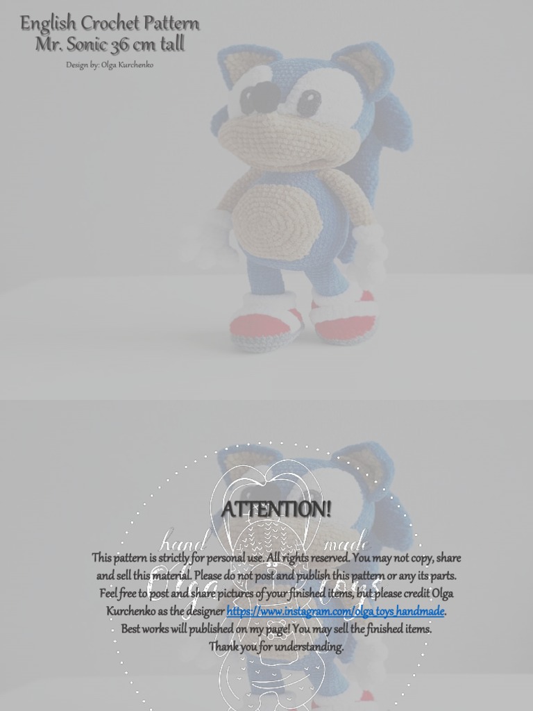 Mister Sonic-Olga Kurchenko | PDF | Crochet | Yarn