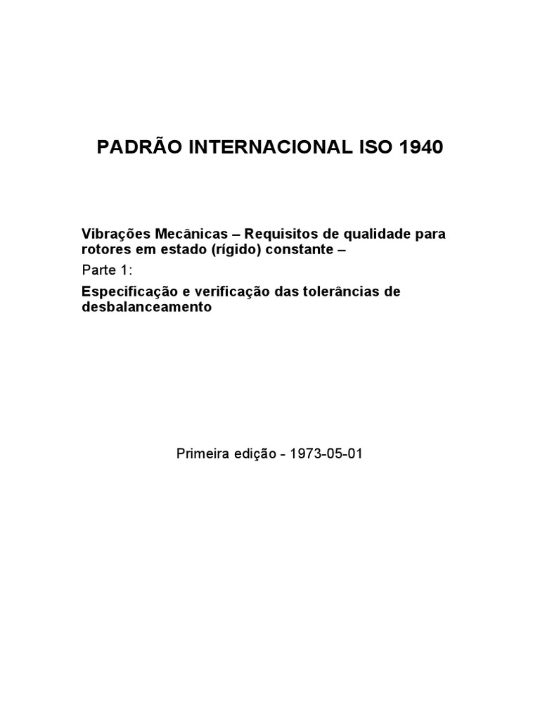 ISO 1940 - Traduzida | PDF | Motores | Massa
