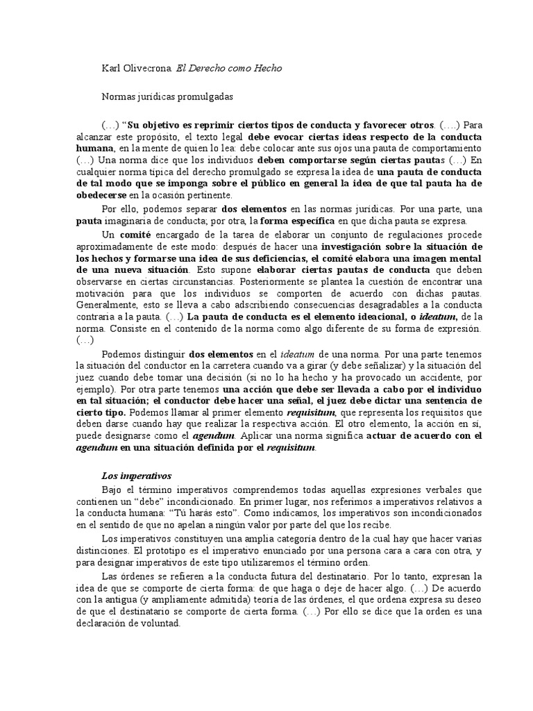 RJE. C) Karl Olivecrona | PDF | Derechos | Teorías filosóficas
