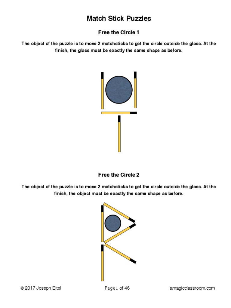 Matchstick Puzzles | PDF | Elementary Geometry