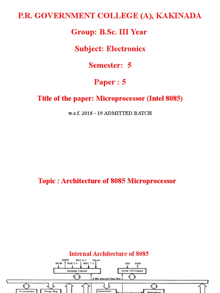 8085 Architecture Pdf Central Processing Unit Computer Memory