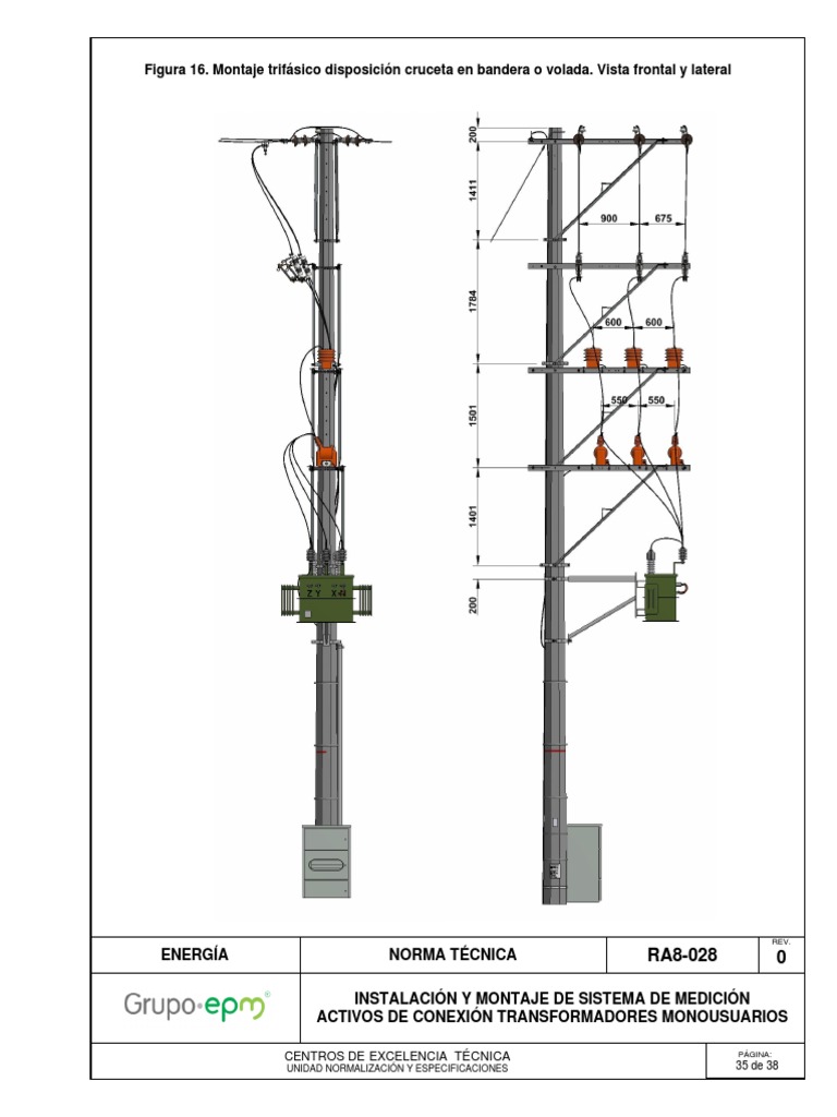Figura 16. Montaje Trifásico Disposición Cruceta en Bandera o Volada ...
