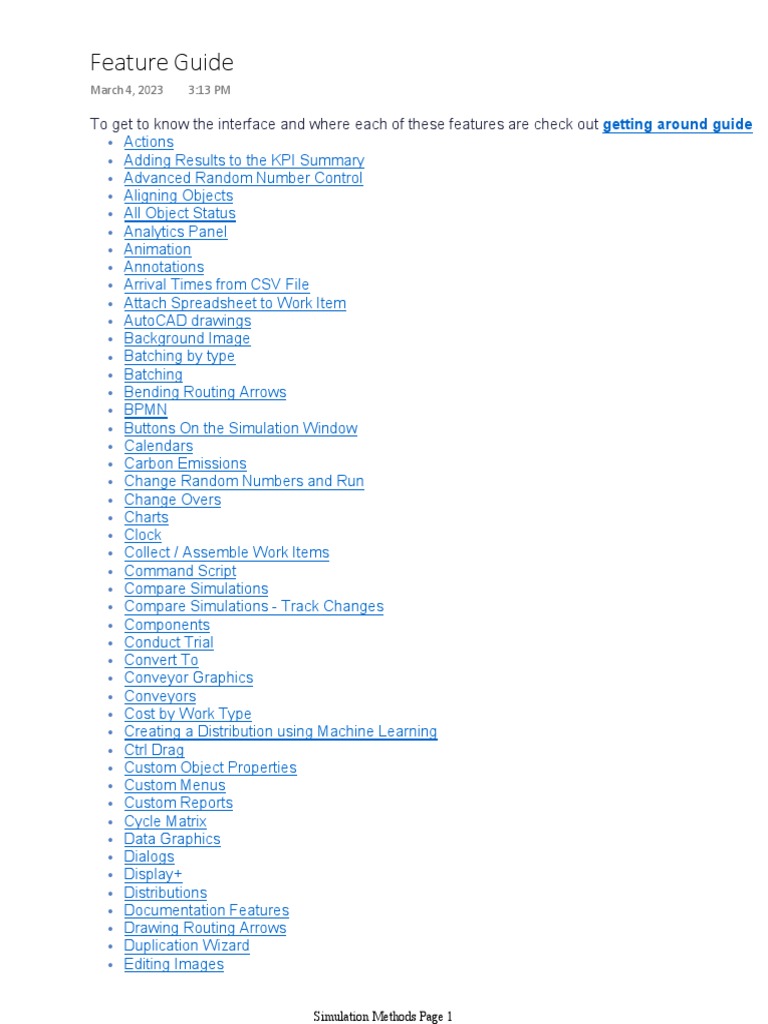 Feature Guide SIMUL8 | PDF | Simulation | Graphical User Interfaces