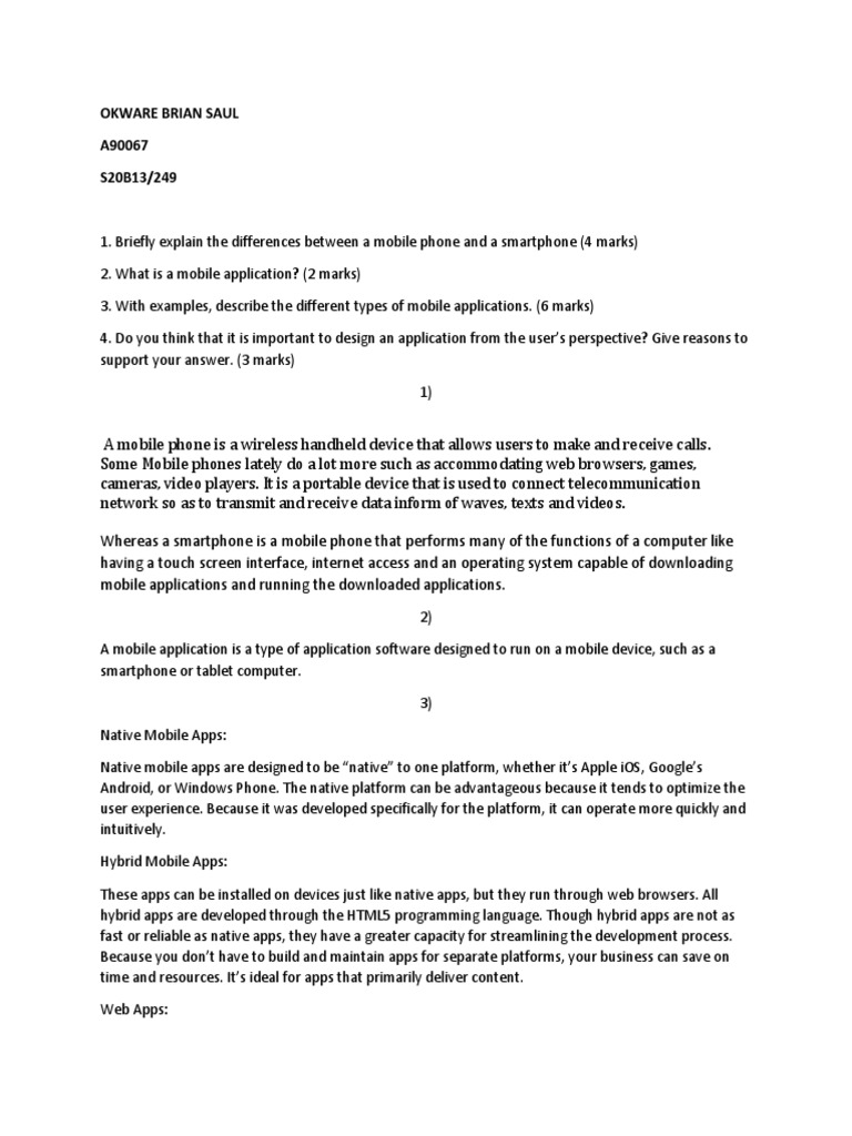 Mobile Application Development Pdf Mobile App Smartphone