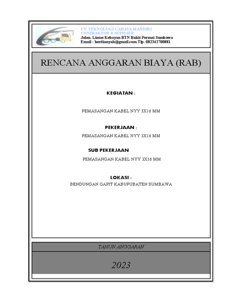 Rencana Anggaran Biaya (Rab) : Kegiatan | PDF | Teknologi & Rekayasa