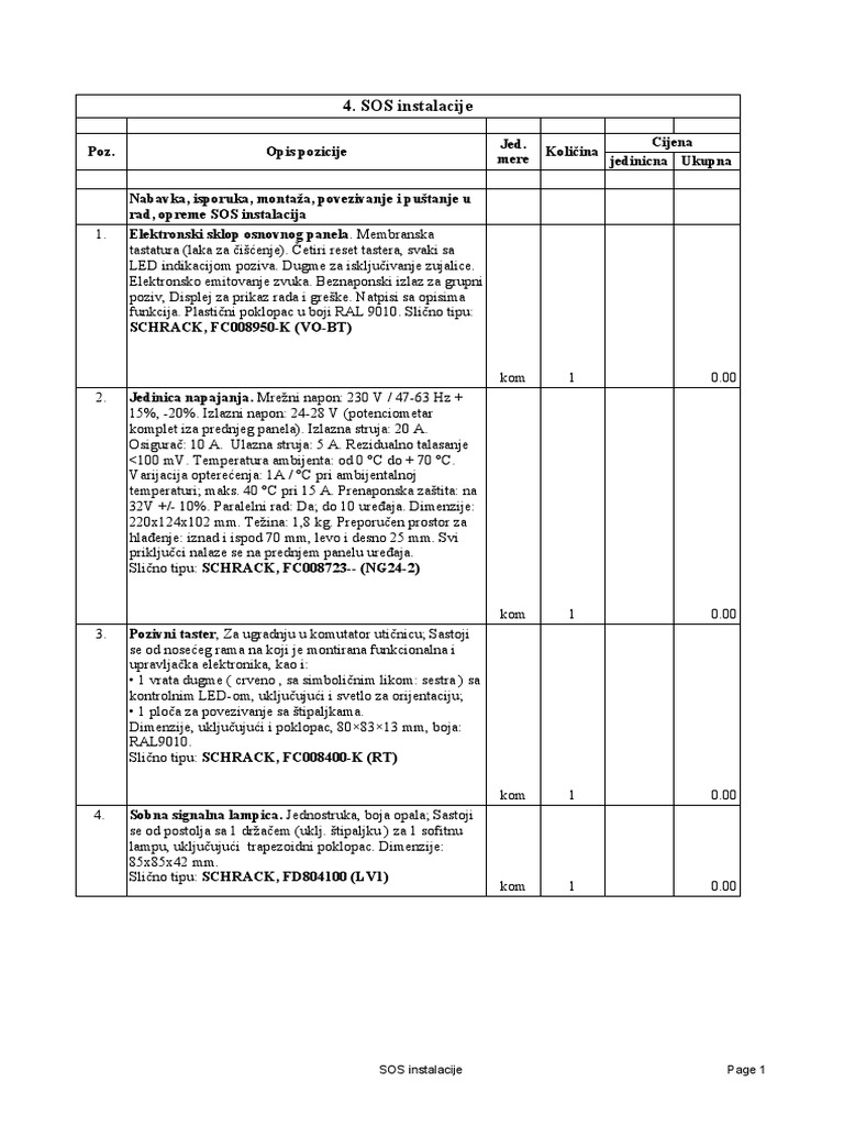 SOS Instalacije | PDF