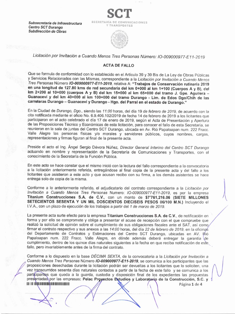 Acta de Fallo E11 | PDF