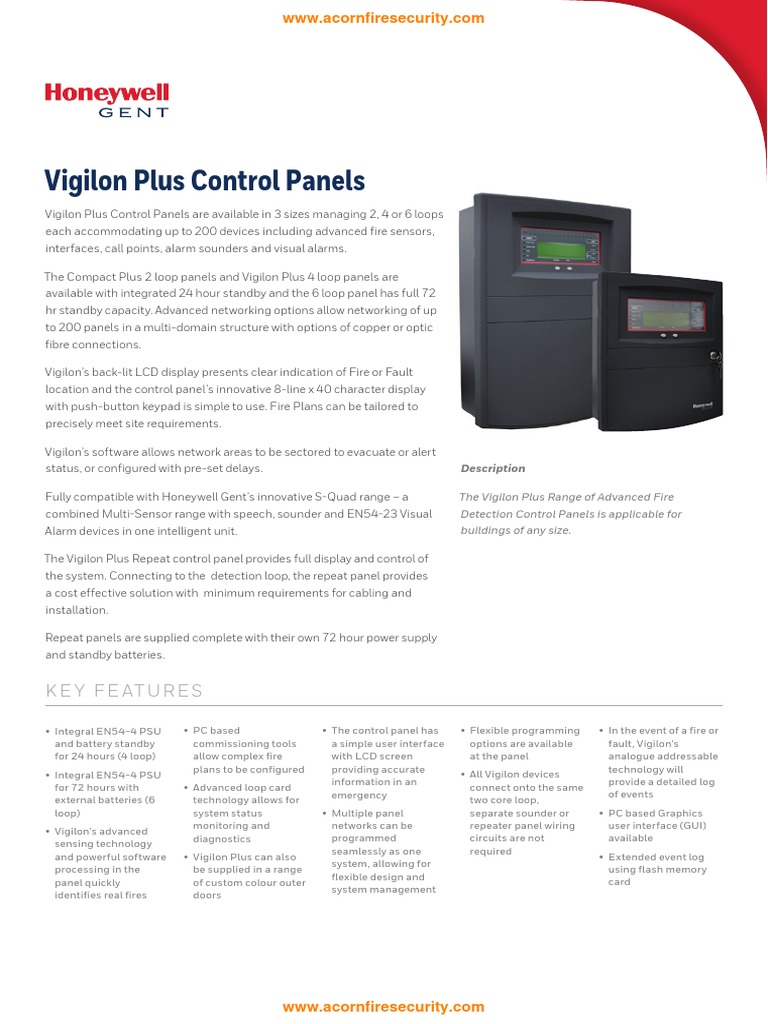 Vigilon Plus Fire Alarm Control Panels | PDF | Computer Engineering ...