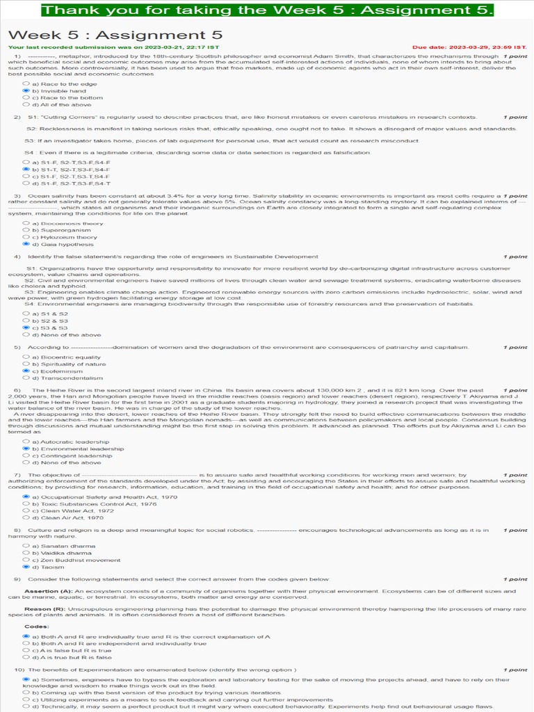 Ethics in Engineering Practice - Week 5 - Solution | PDF