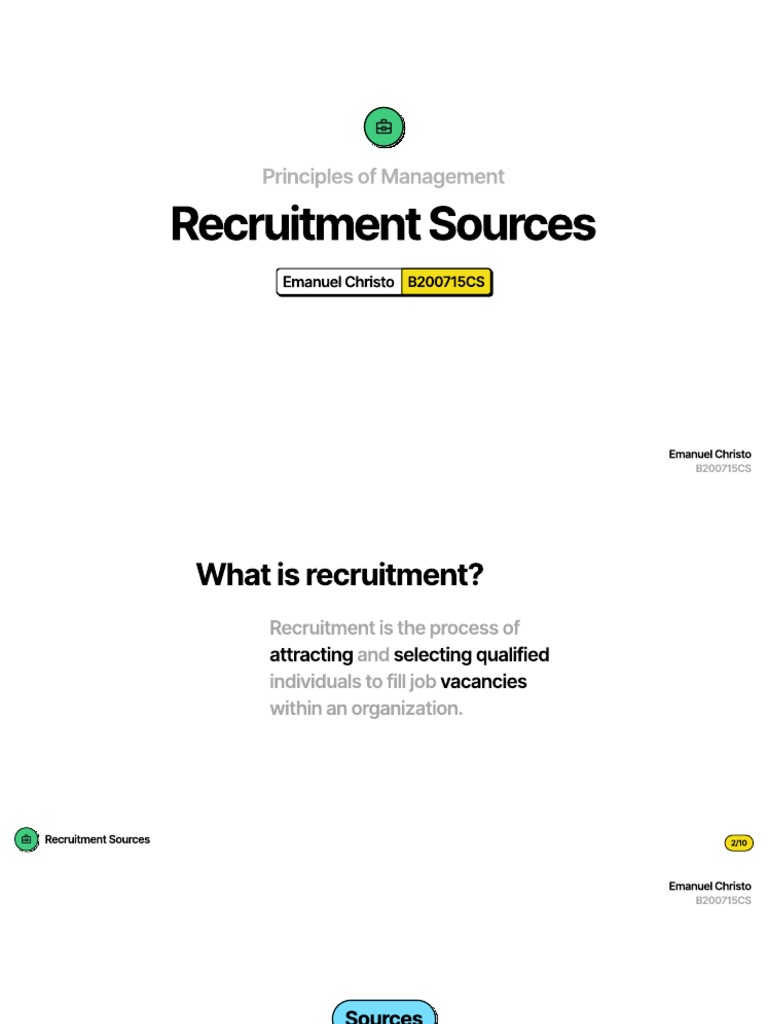 Principles of Management: Recruitment Sources | PDF | Recruitment ...