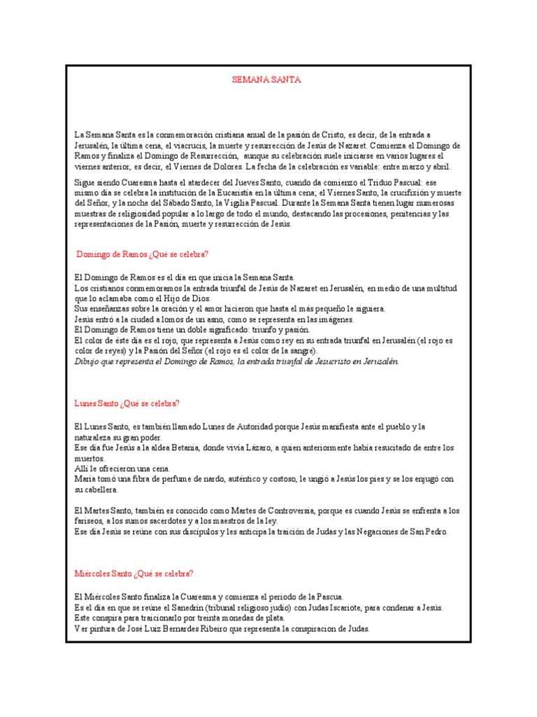 Semana Santa | PDF | Pascua de Resurrección | Jesús