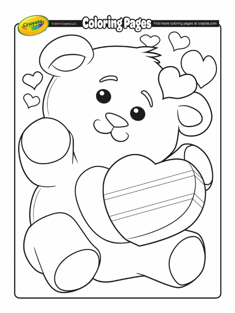 Crayola Coloring Holiday ValentinesDay BearHeart(Teddy-bear-love) | PDF