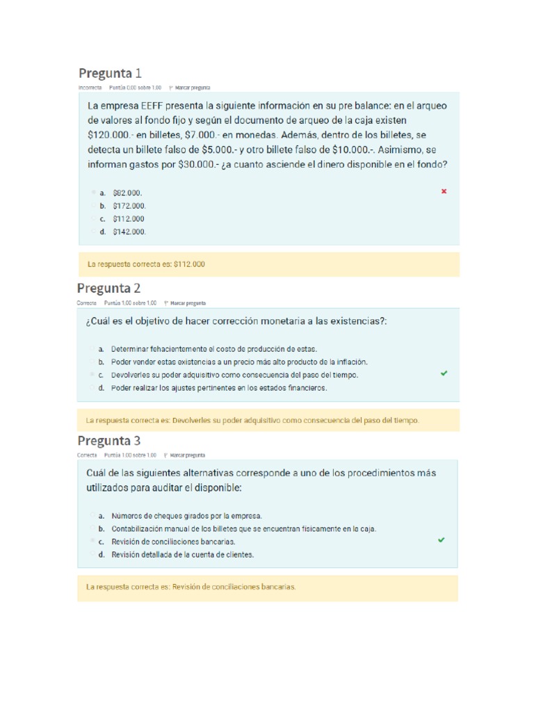 EXAMEN AUDITORIA DE ESTADOS FINANCIEROS Act | PDF