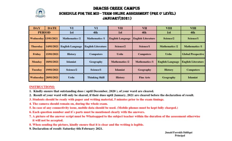 Assessment Schedule | PDF