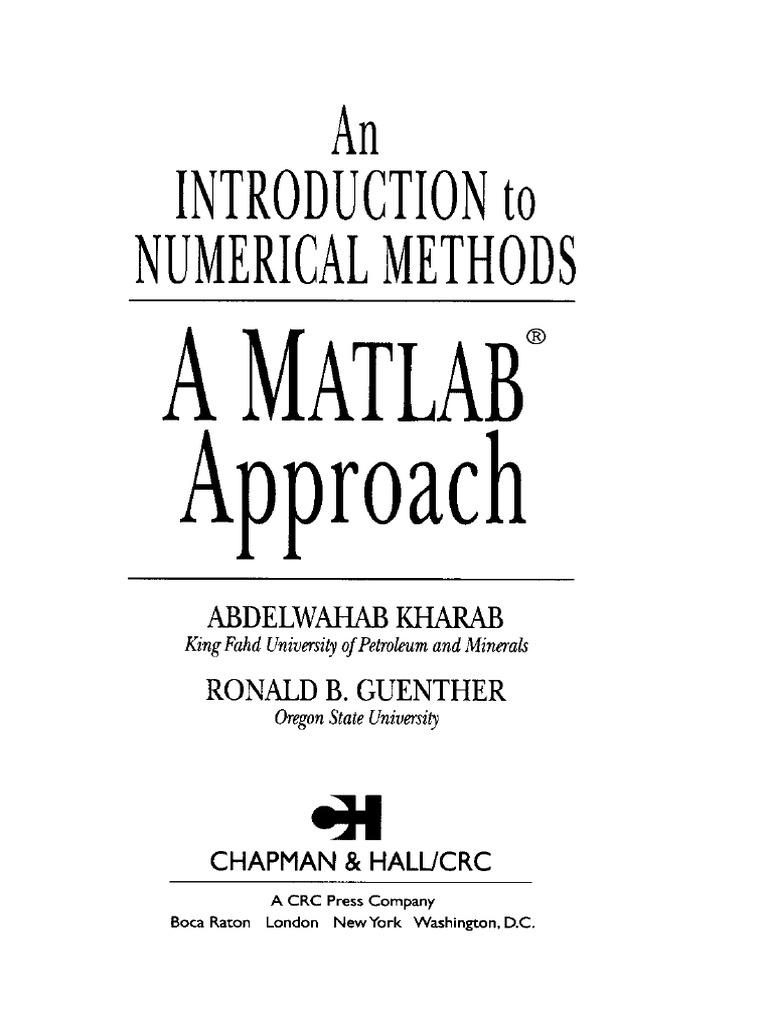 An Introduction To Numerical Methods.a Matlab Approach | PDF