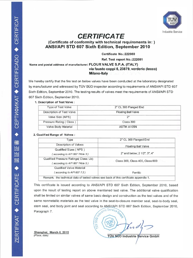 Api 607 - Ball Valve | PDF