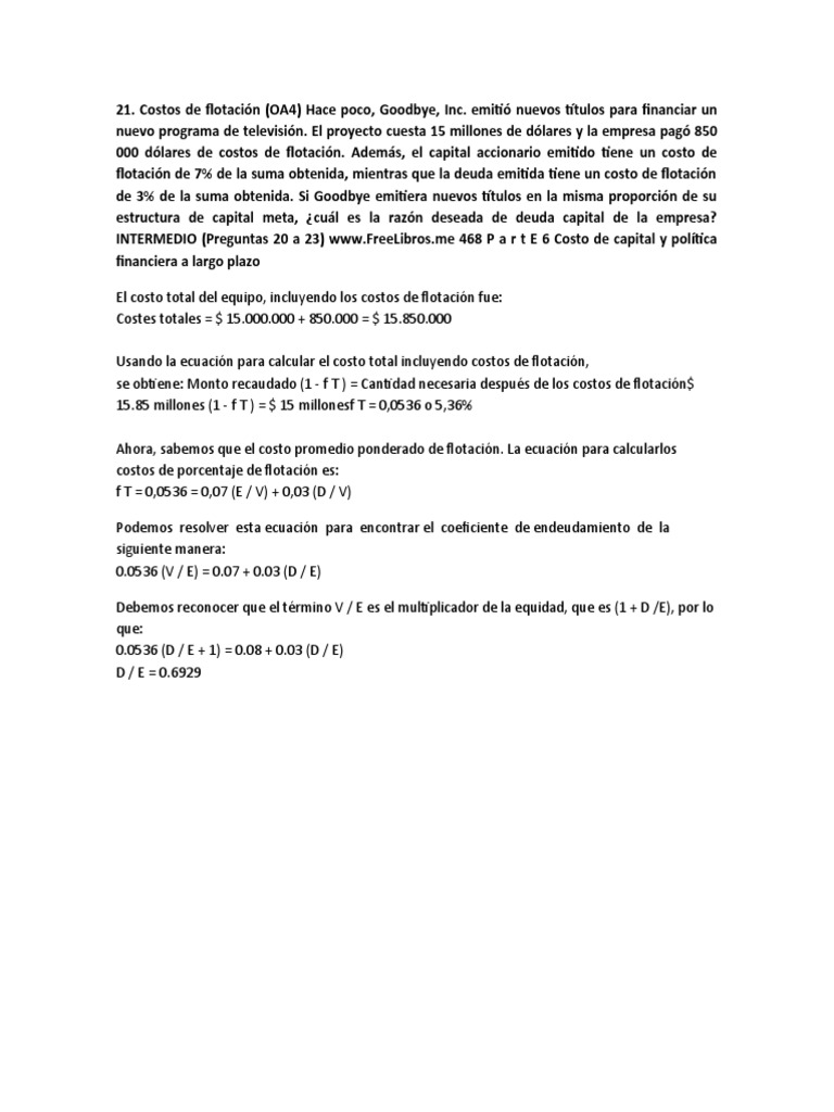 Ejercicios Costo de Capital Libro Fundamento de Finanzas Corpora | PDF ... Ejercicios Costo de Capital Libro Fundamento de Finanzas Corpora | PDF ...