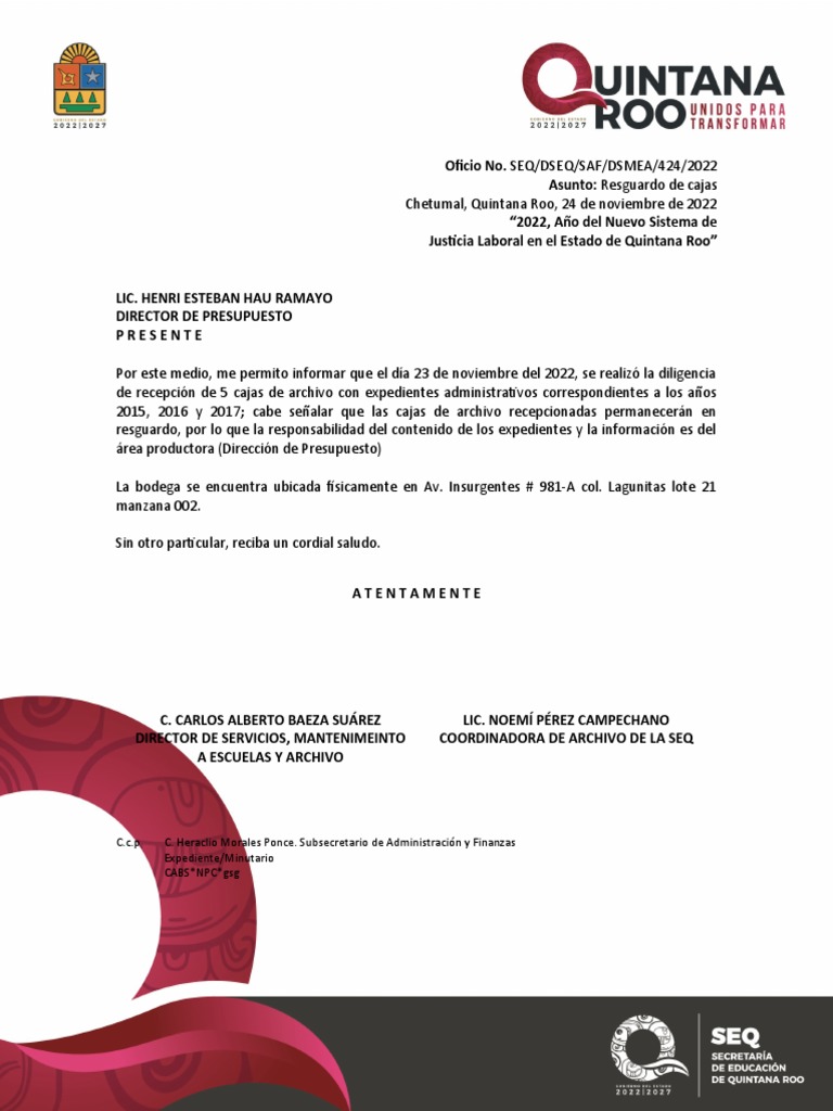 Oficio de Respuesta Secretaría | PDF