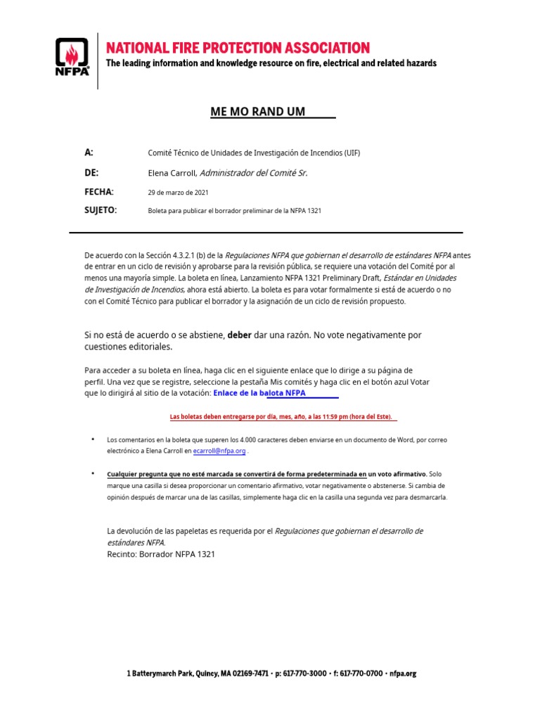 NFPA 1321 Español | PDF | Sistema de manejo de calidad