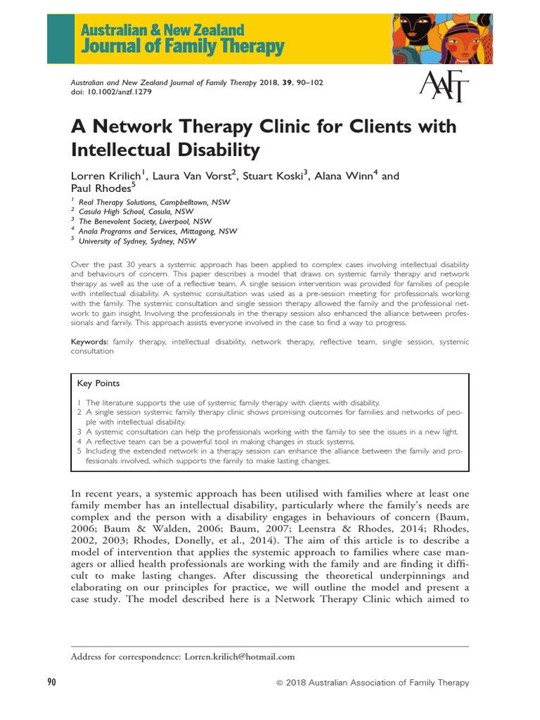 OK - A Network Therapy Clinic For Clients With Intellectual Desability | Download Free PDF ...