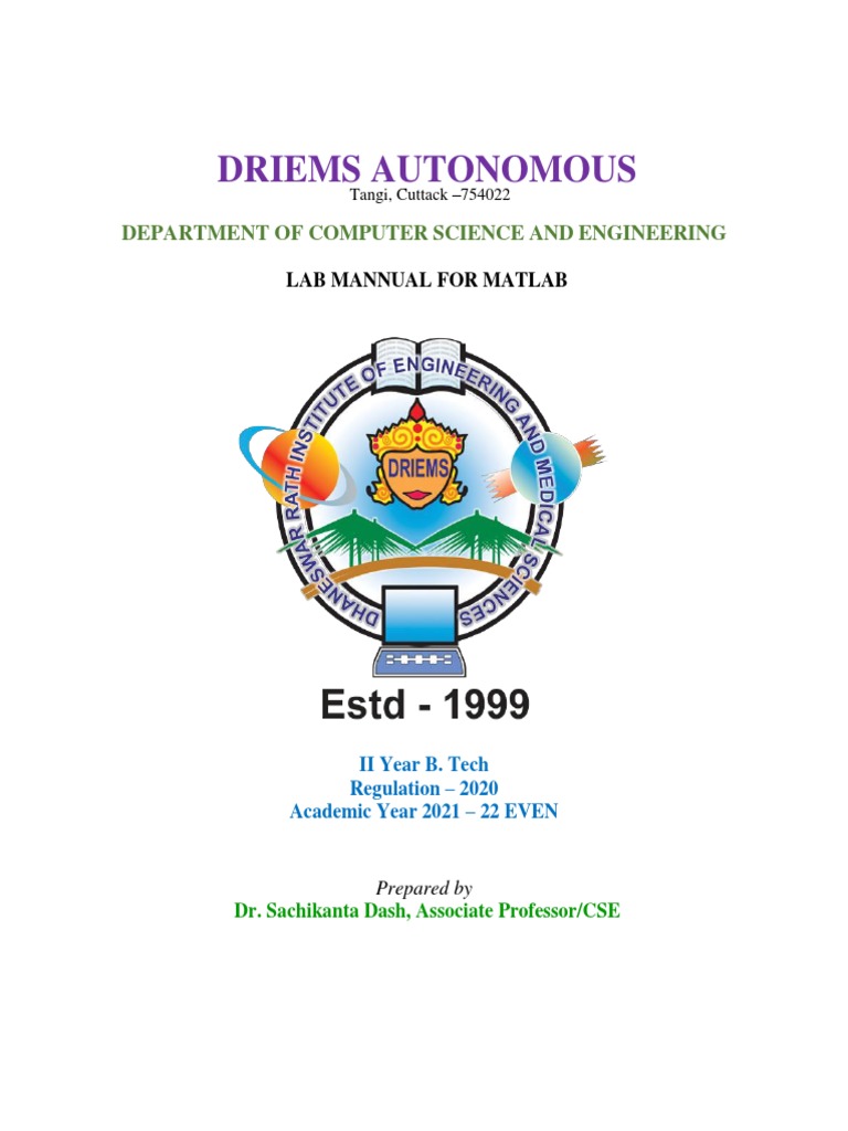 Matlab Manual Cse Dept | PDF | Matrix (Mathematics) | Complex Number Matlab Manual Cse Dept | PDF | Matrix (Mathematics) | Complex Number