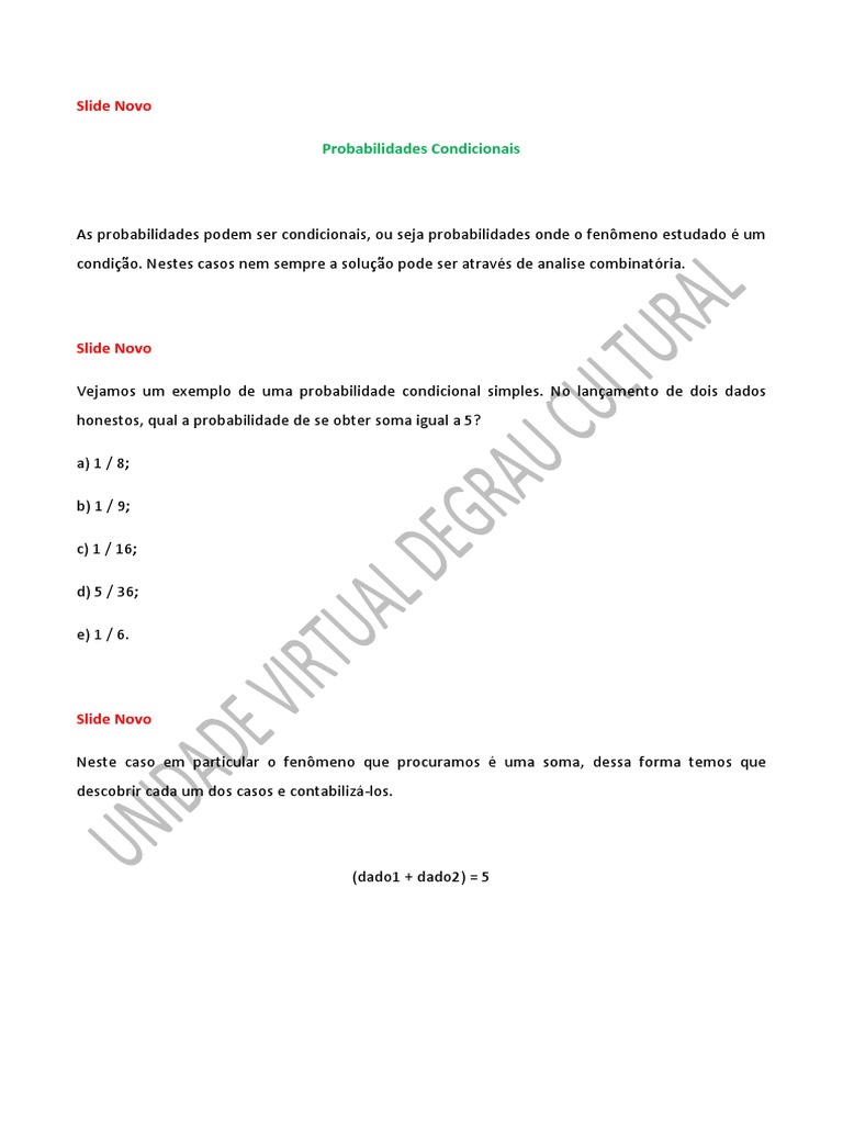 Probabilidade Aula 2 | PDF | Probabilidade | Economia