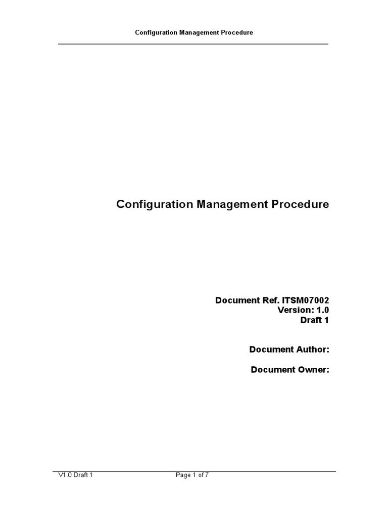 Configuration Management Procedure V1R0 Draft 1.1 | PDF | Information Technology | Computing