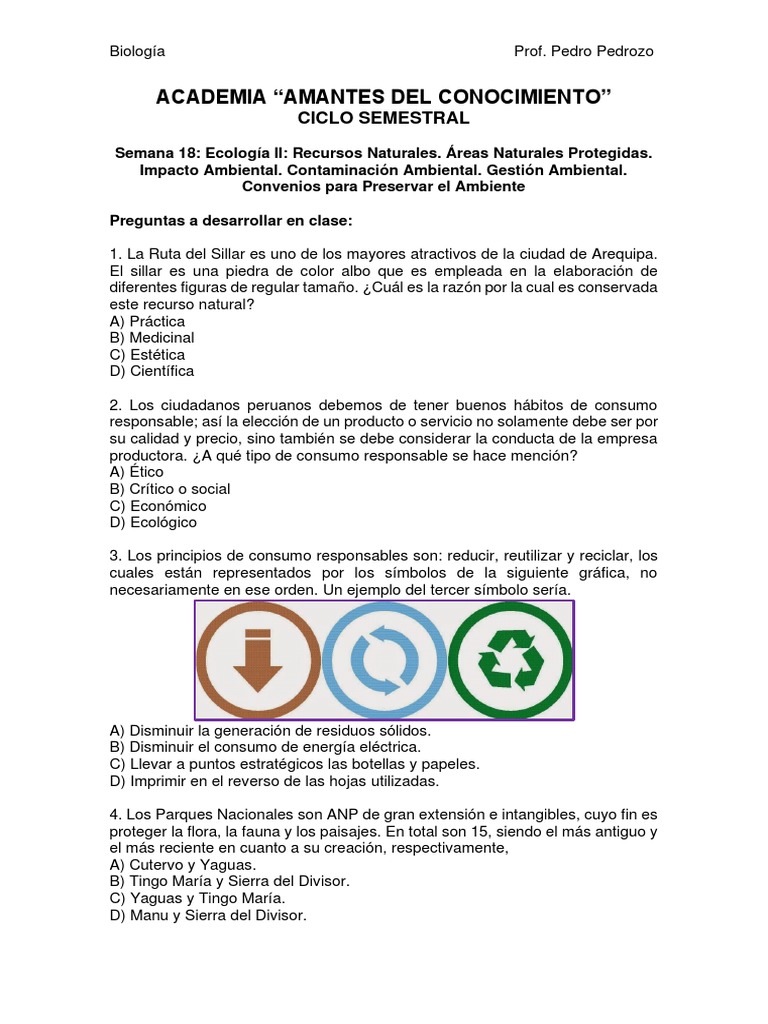 Semana 18 - Práctica | PDF | Entorno natural | Contaminación