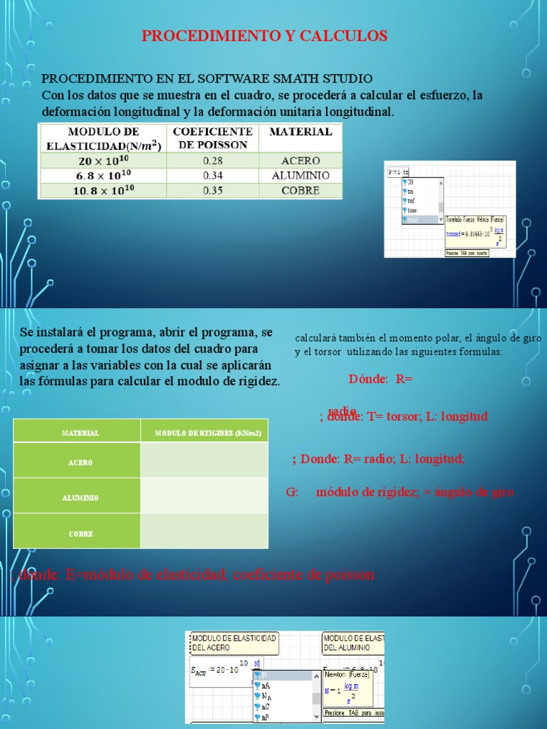 Procedimiento de Smath Studio | PDF | Rigidez | Deformación (Mecánica)