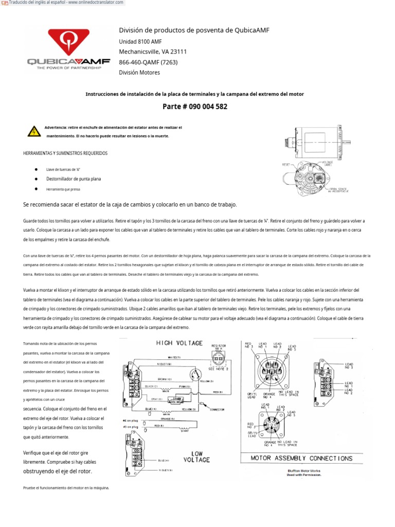 Detalla La Instalación Del Kit de Reemplazo End Bell para Motores de ...