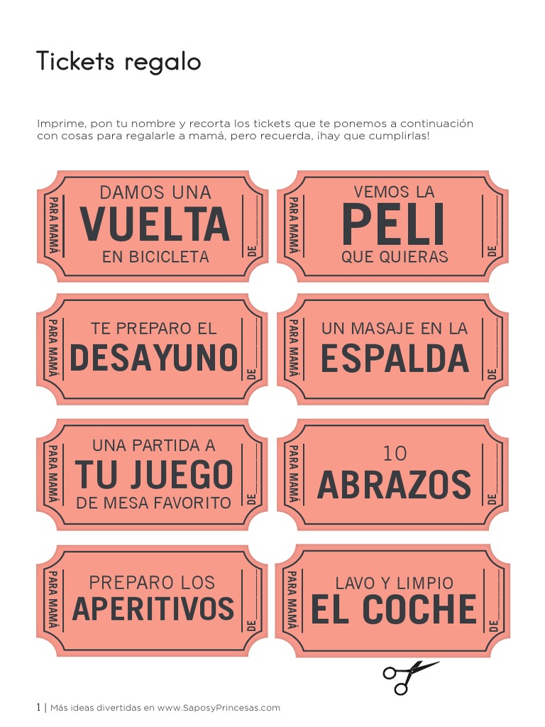 Tickets Regalo para Mama | PDF