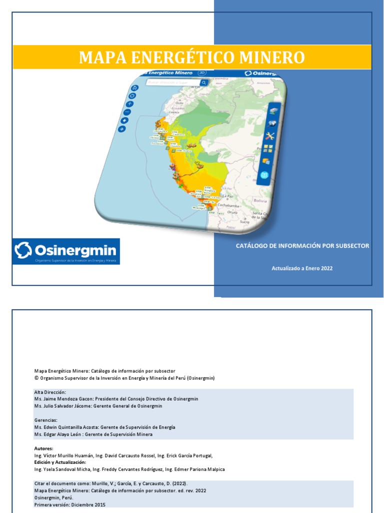 Mapa Energético Catálogo Por Sub Sector | PDF | Petróleo | Minería