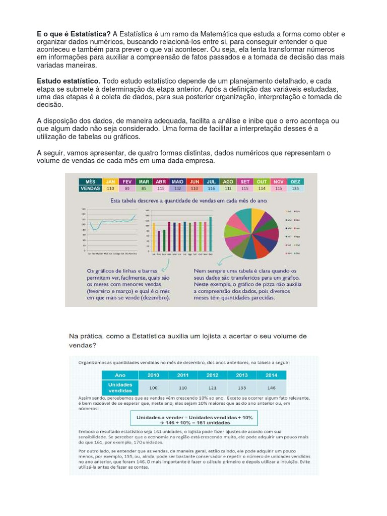 Introdução à Estatística e Gráficos | PDF | Dados | Estatísticas