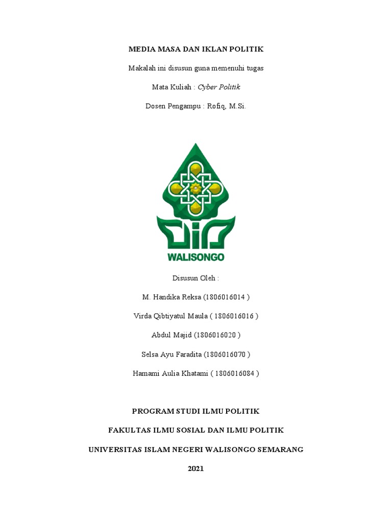 Peran Media Massa dalam Iklan Politik | PDF | Politik
